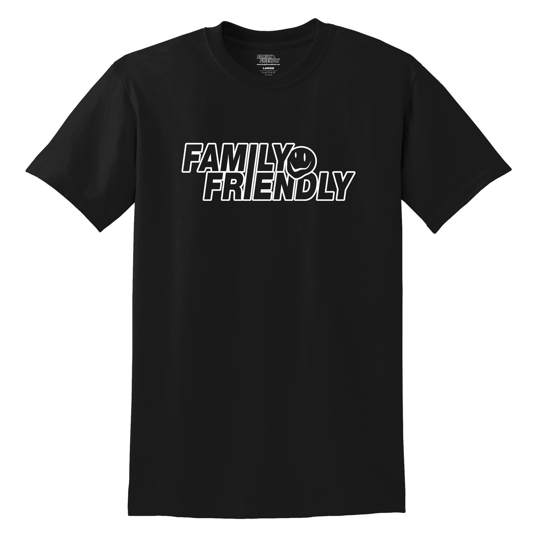 Family Friendly Logo Black T-Shirt